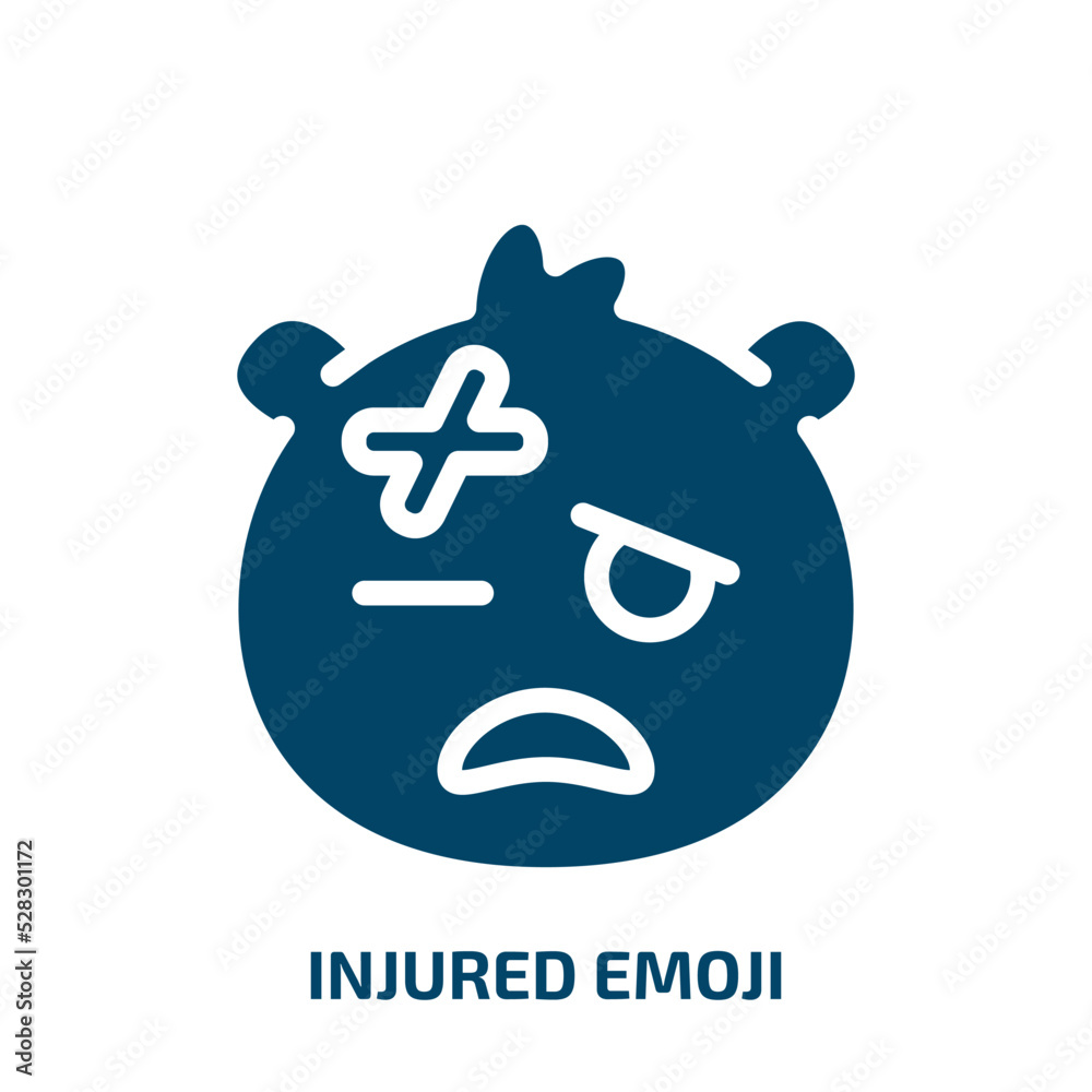 injured emoji vector icon. injured emoji, character, injured filled ...