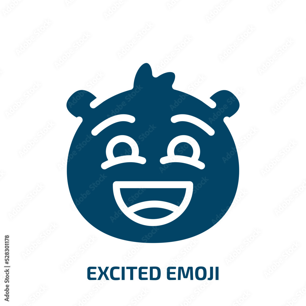 excited emoji vector icon. excited emoji, face, emotion filled icons ...