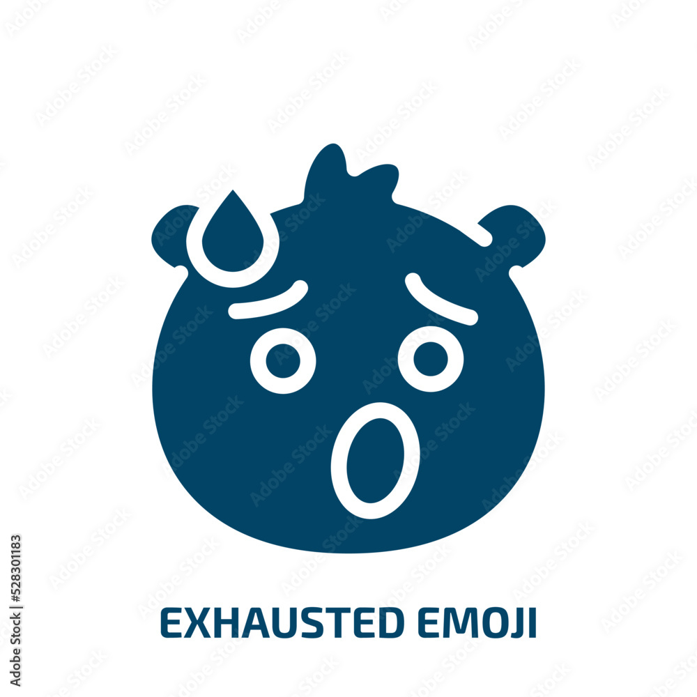 exhausted emoji vector icon. exhausted emoji, sad, face filled icons ...
