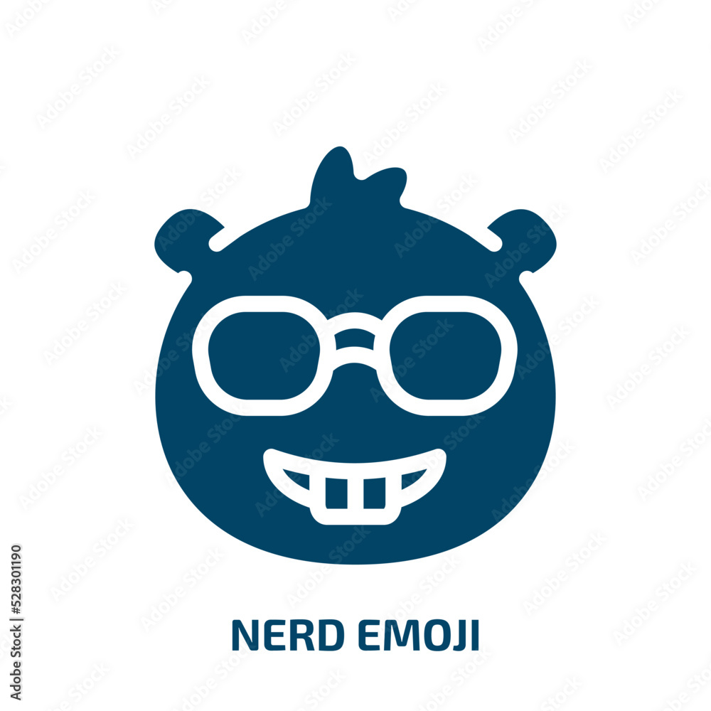 nerd emoji vector icon. nerd emoji, nerd, cute filled icons from flat ...