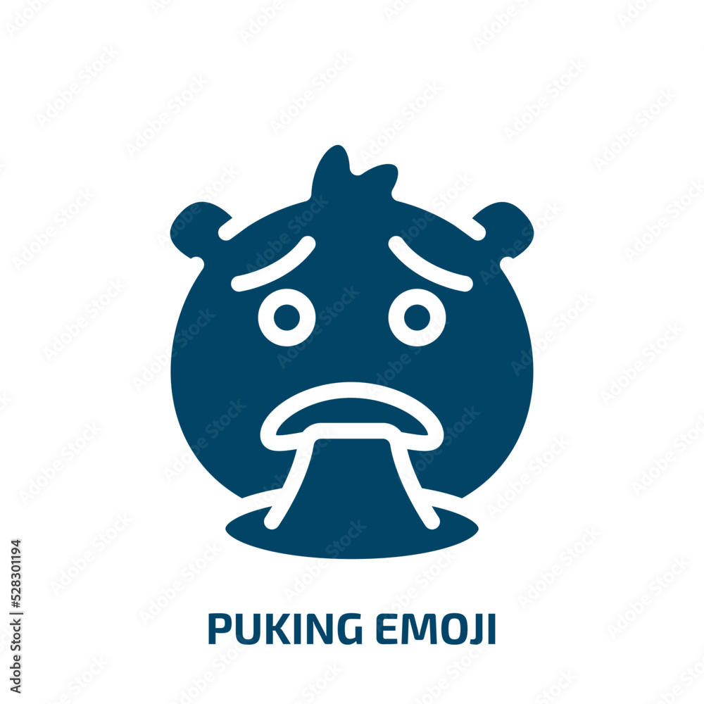 puking emoji vector icon. puking emoji, puke, sick filled icons from ...