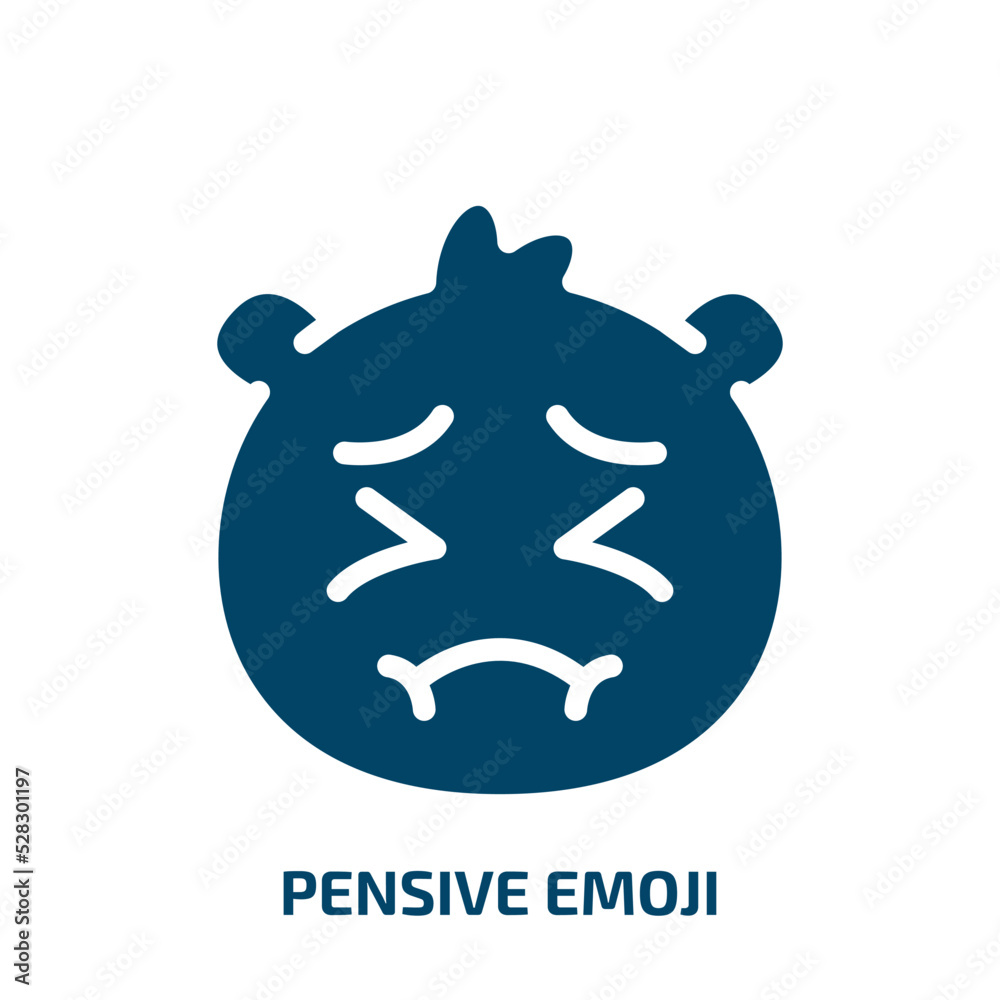 pensive emoji vector icon. pensive emoji, expression, character filled ...