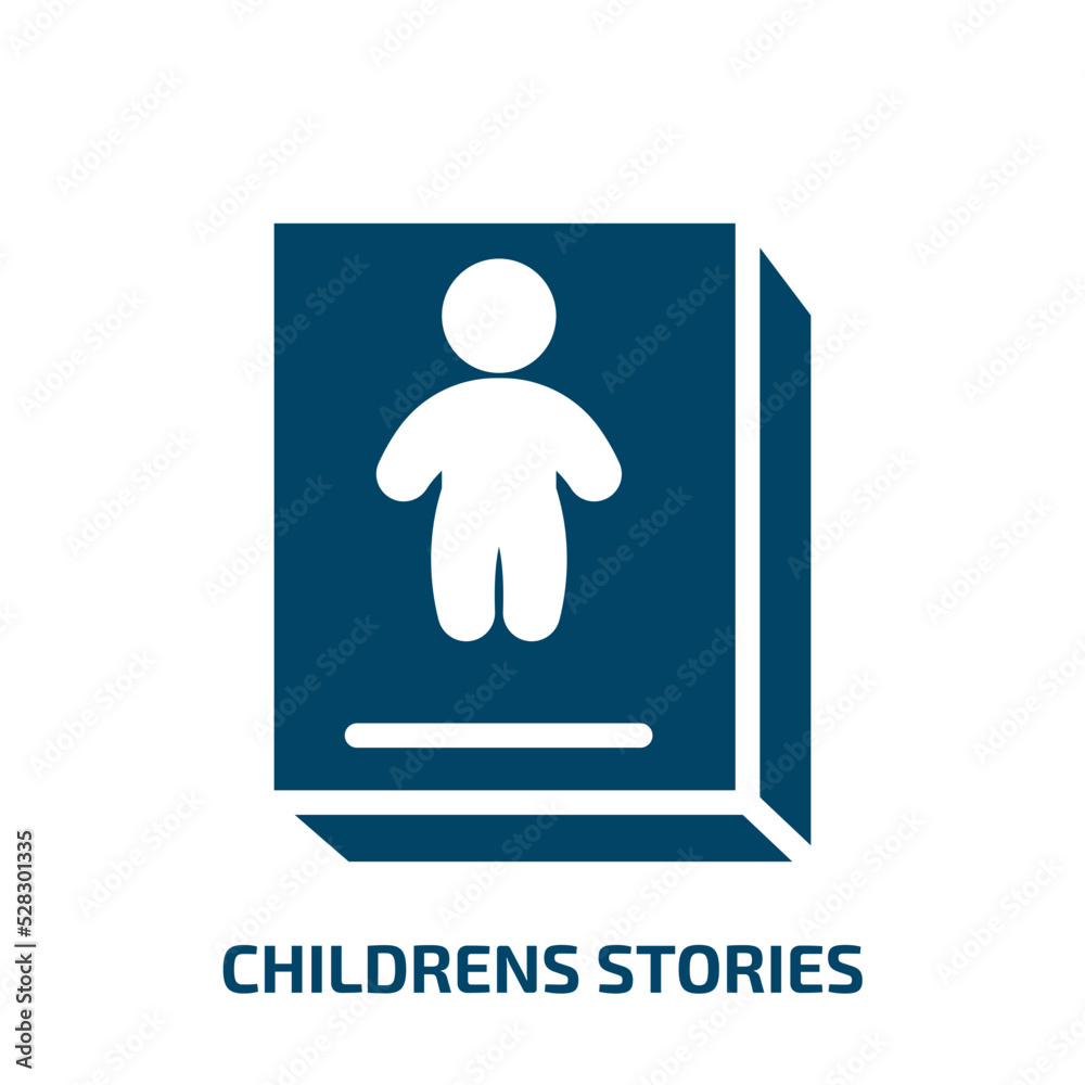 childrens stories vector icon. childrens stories, happy, character ...