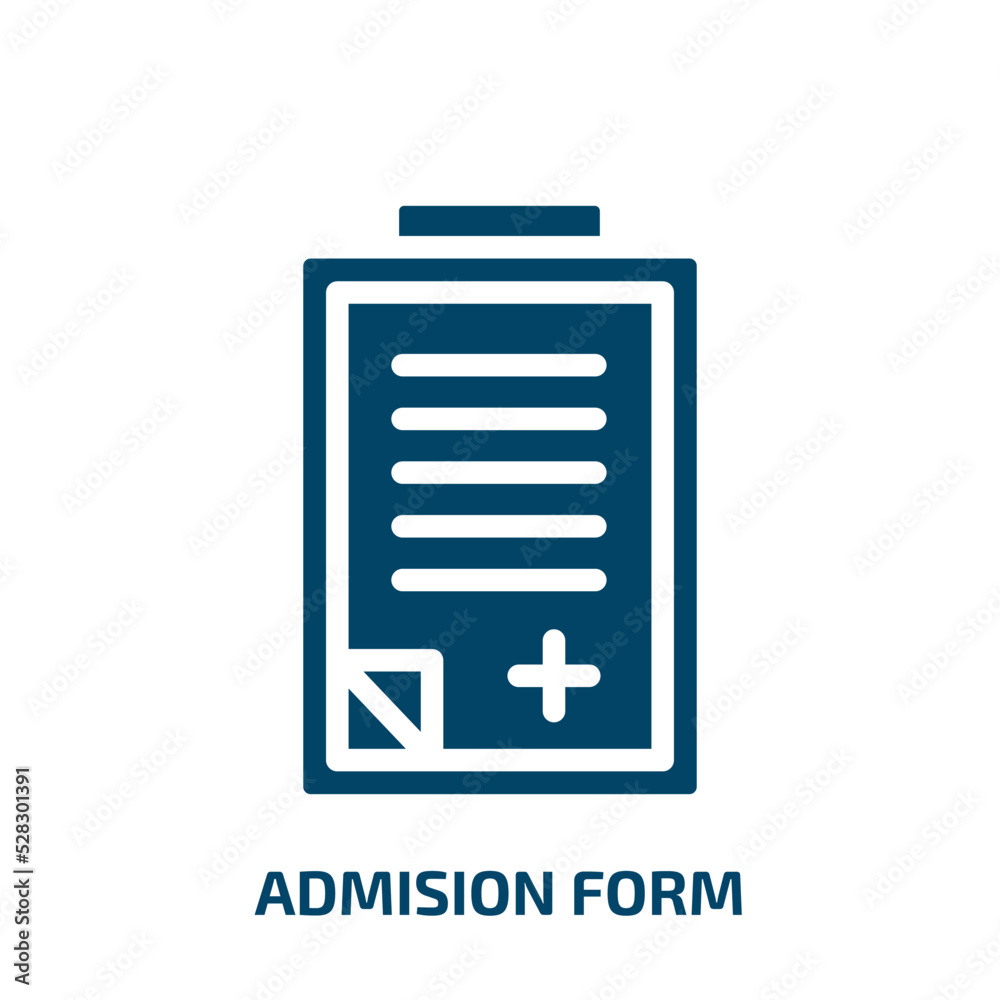 admision form vector icon. admision form, document, list filled icons ...