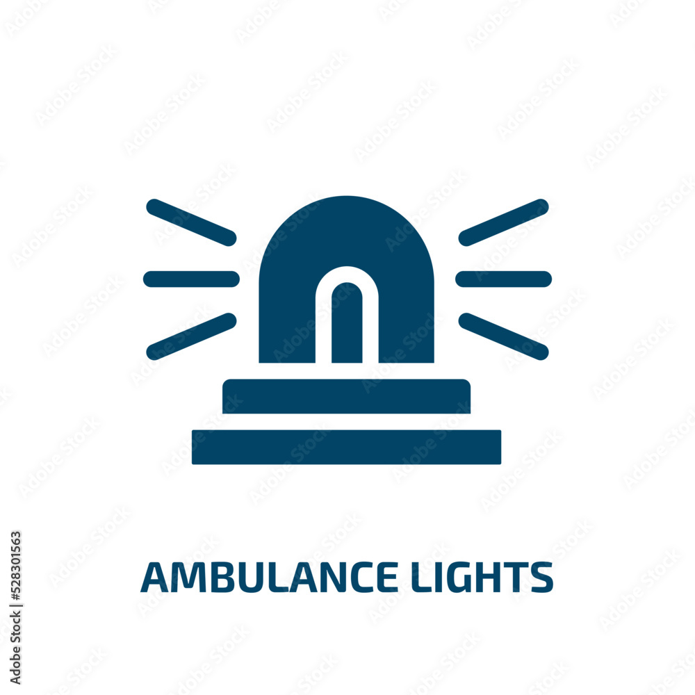 ambulance lights vector icon. ambulance lights, ambulance, siren filled ...