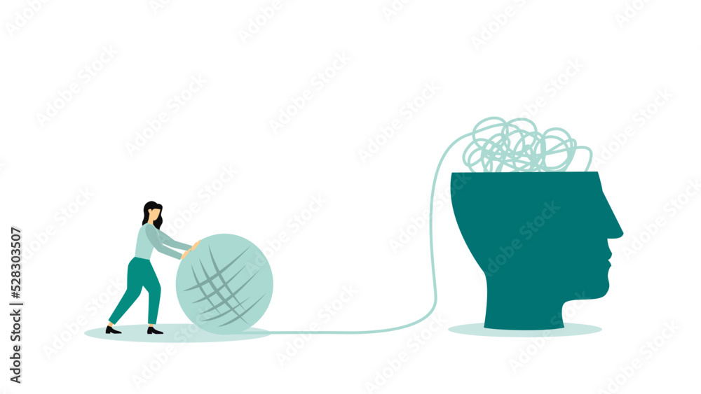 Cartoon flat tiny doctor, psychologist character check brain health ...