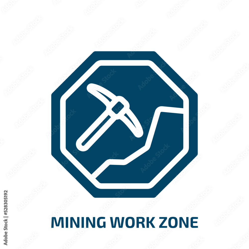 mining work zone vector icon. mining work zone, construction, zone ...