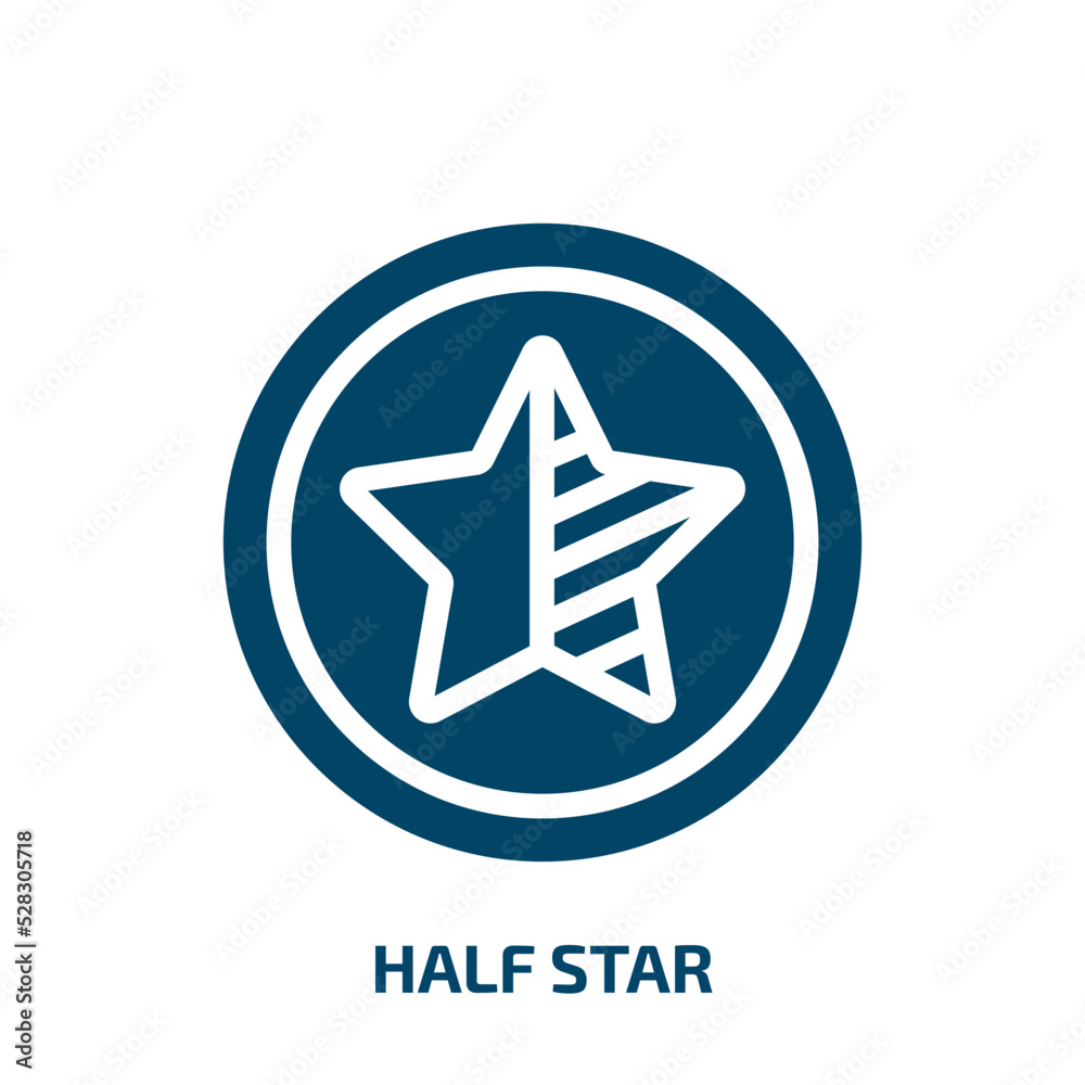 half star vector icon. half star, star, half filled icons from flat ...