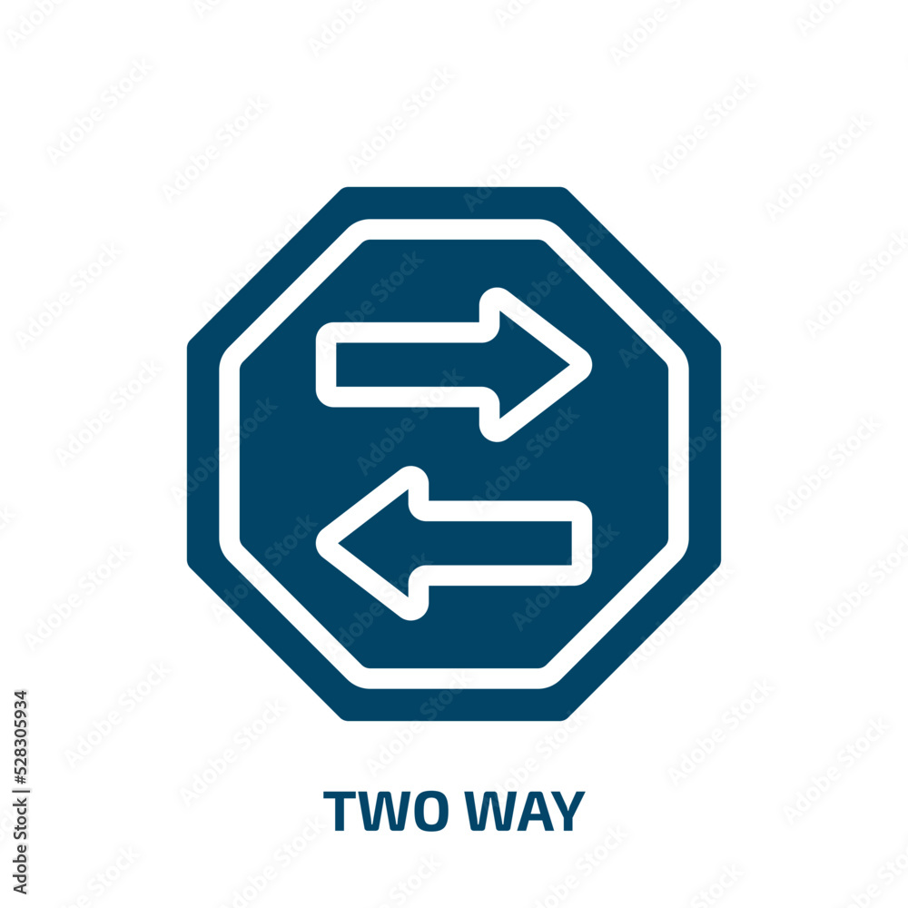 two way vector icon. two way, way, two filled icons from flat traffic ...