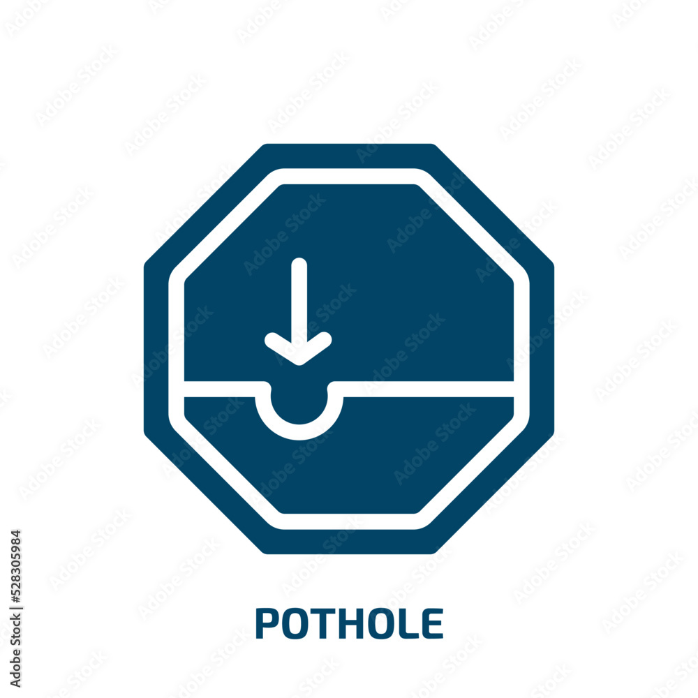 pothole vector icon. pothole, road, street filled icons from flat traffic signs concept ...