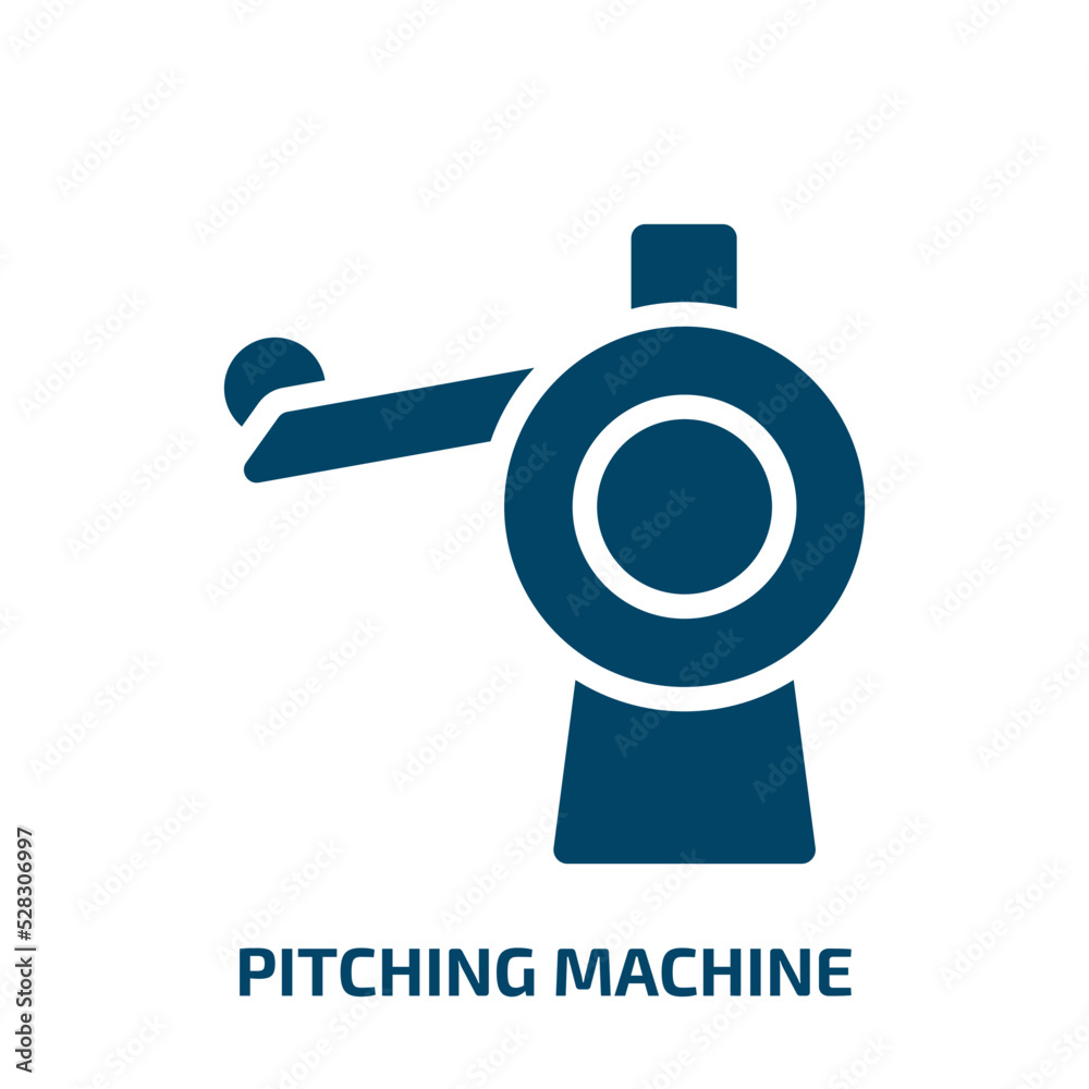 pitching machine vector icon. pitching machine, pitch, bat filled icons ...