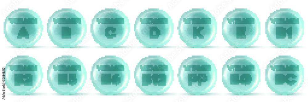 3d vector set of multivitamin complexes. Multivitamin supplement. An ...