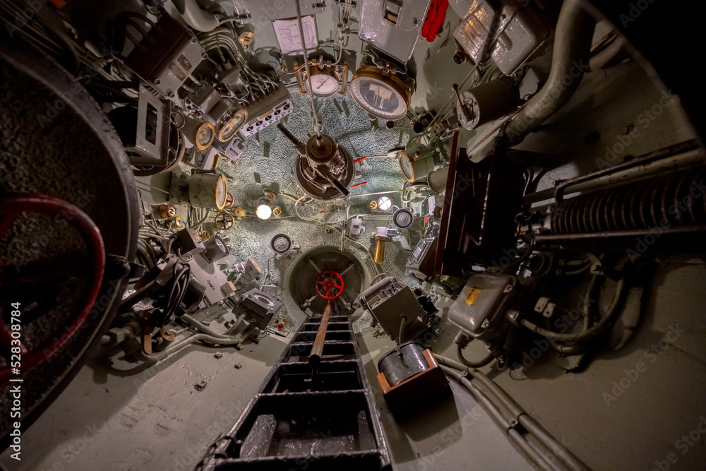 Malmö, Sweden - July 09 2022: Interior of swedish submarine U3 on ...