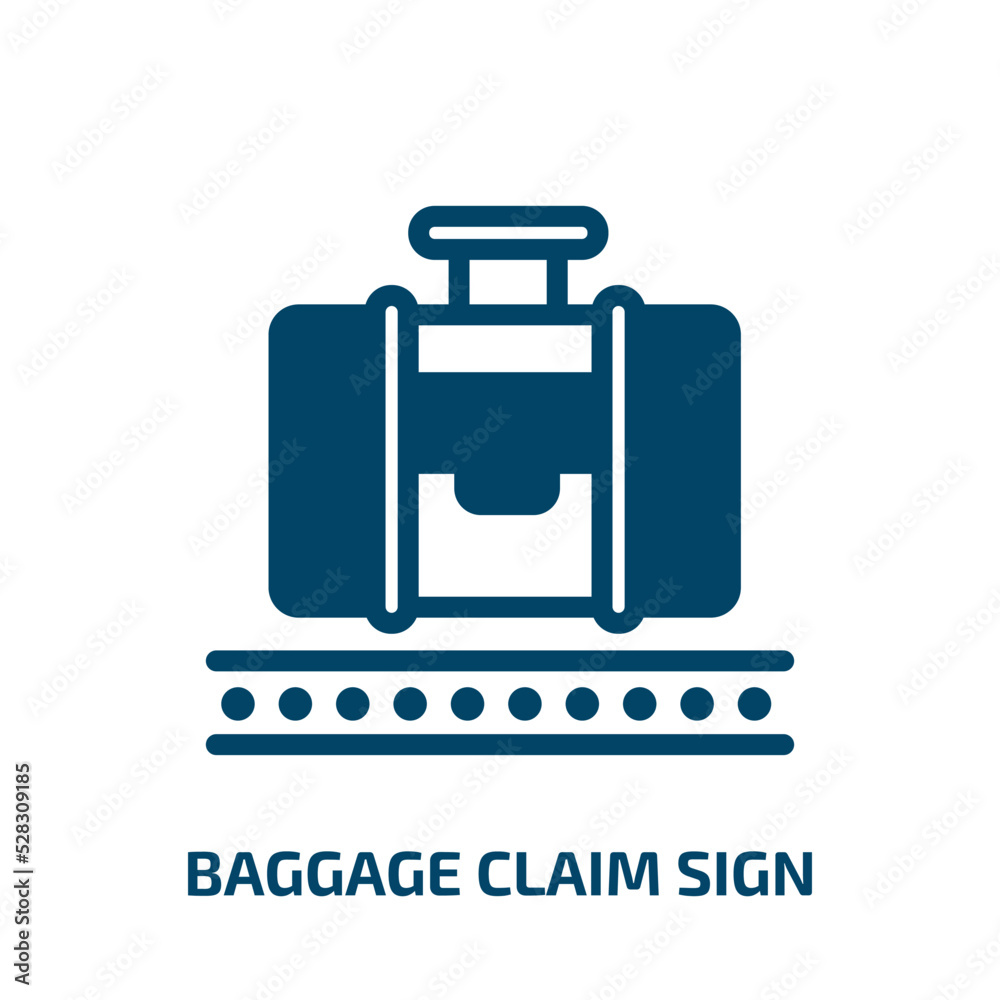 baggage claim sign vector icon. baggage claim sign, plane, parking ...