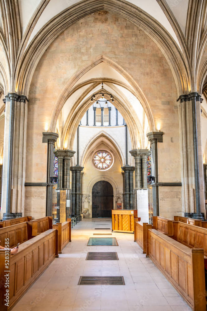 Impressive Temple Church in the City of London. Temple Church was built ...