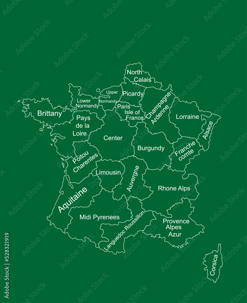 Line contour map of France vector silhouette illustration isolated on ...