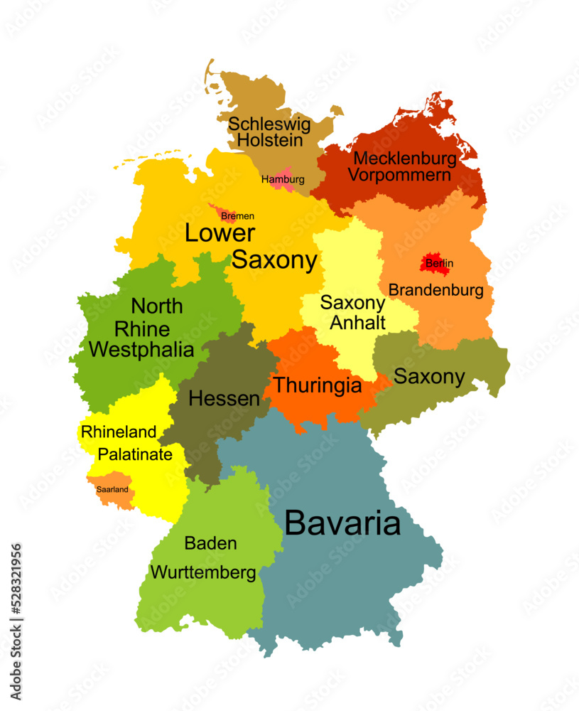 Germany map vector silhouette illustration isolated on white background ...