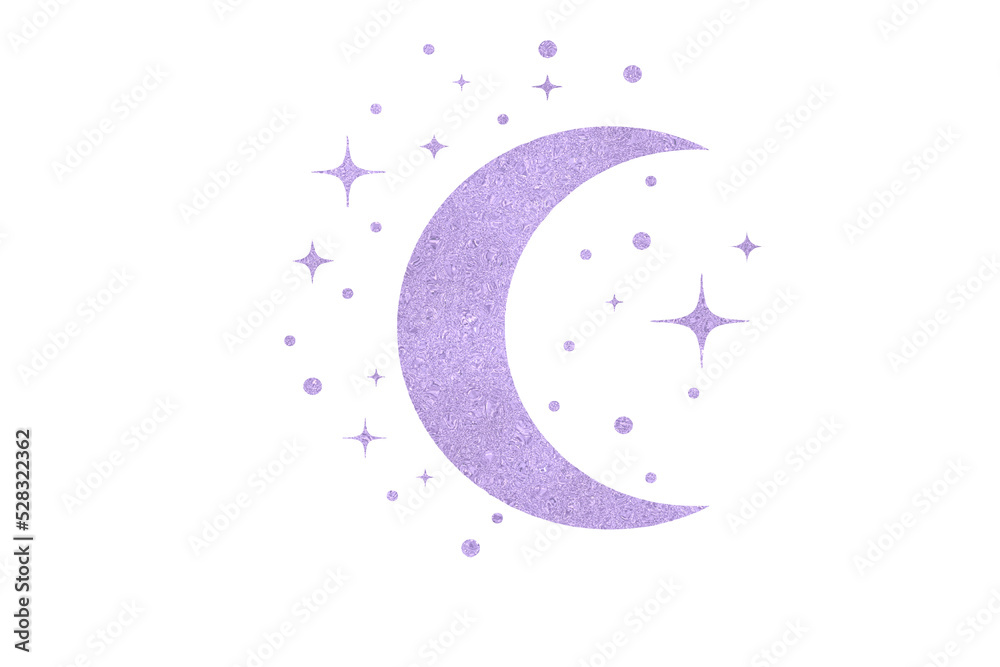 Sparkle Glitter Crescent Moon PNG Background Stock Illustration | Adobe ...