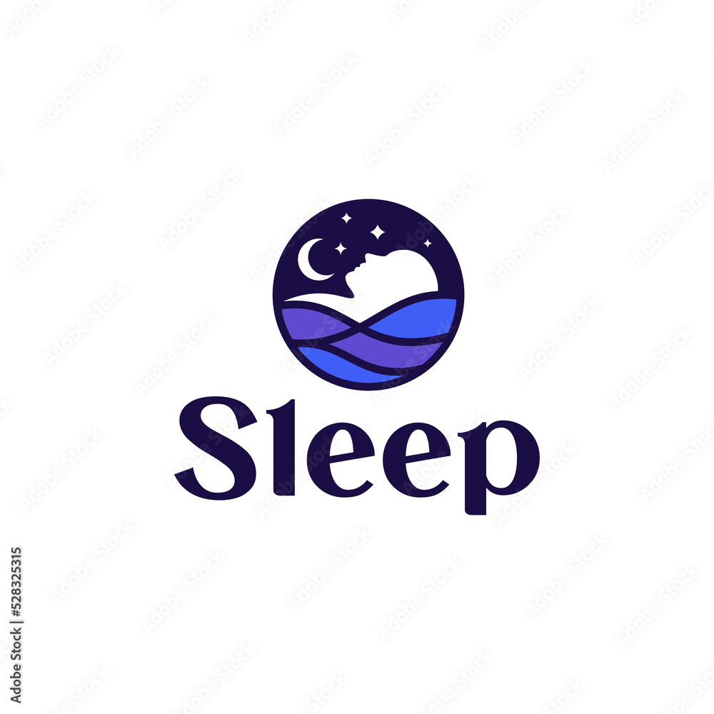 sleep services logo design. Vector illustration people sleep deep ...