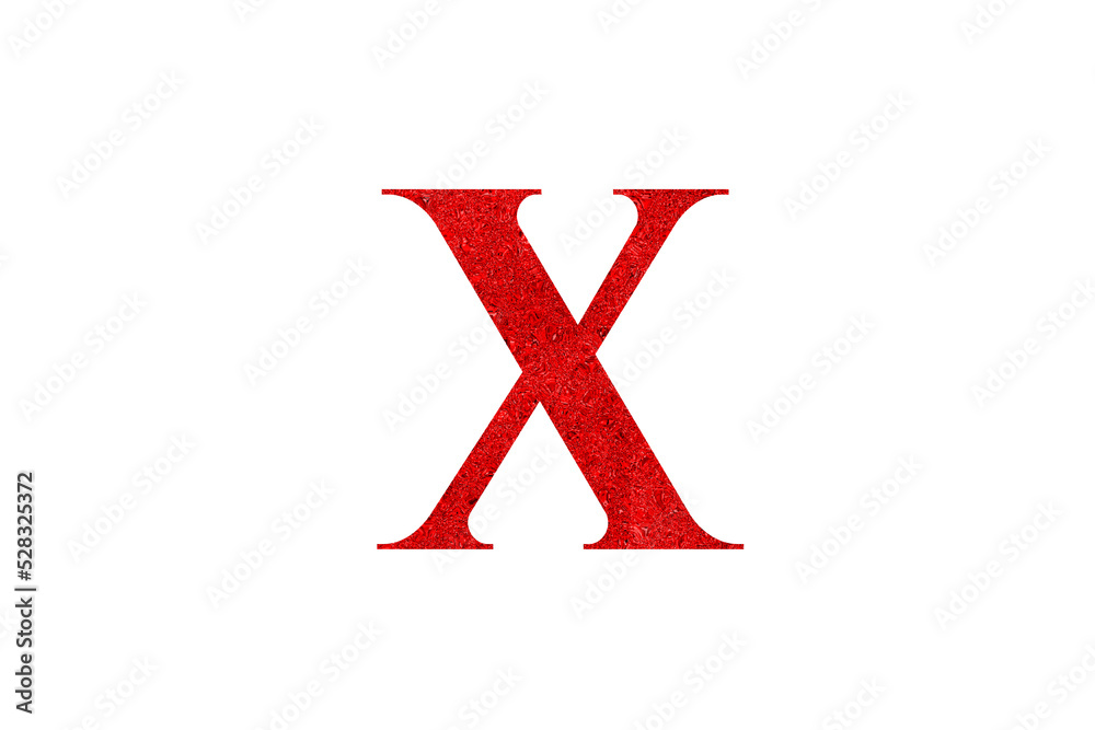 Red Glitter Alphabet X PNG Transparent Background Stock Illustration ...