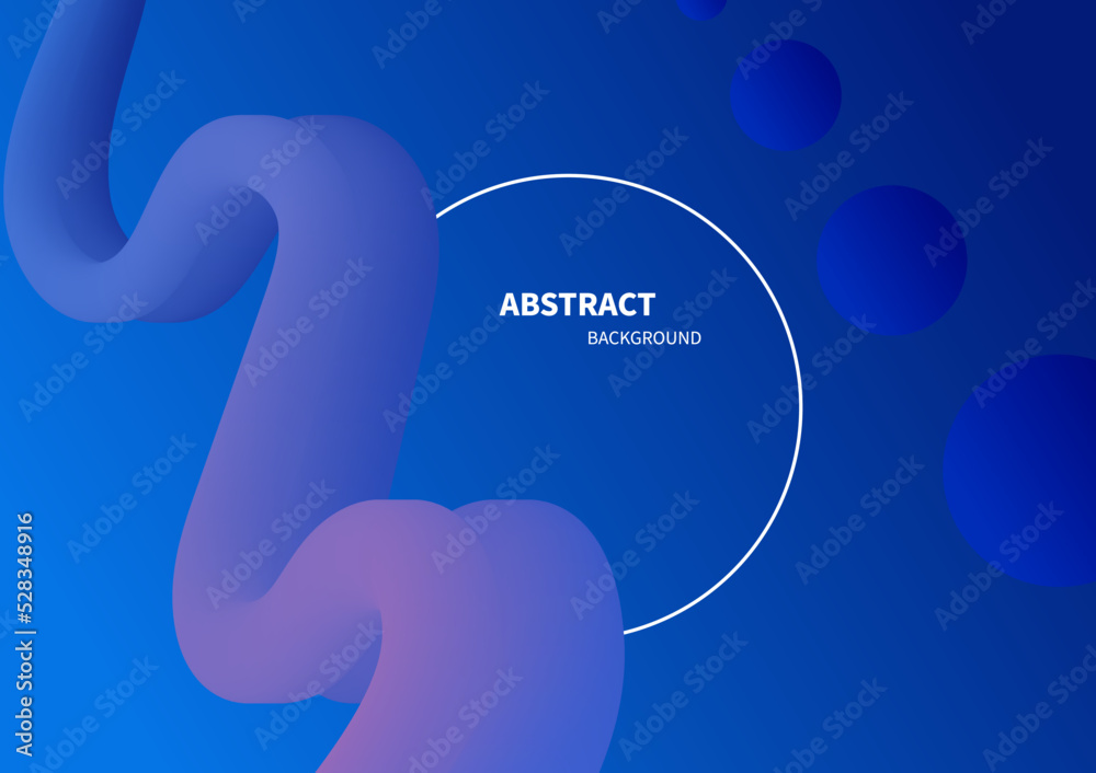 fluid flow liquid curve with blue gradient round dynamic and frame ...