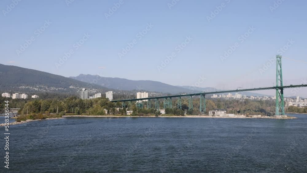 Lions Gate Bridge Vancouver Canada cruise. The Port of Vancouver is the ...