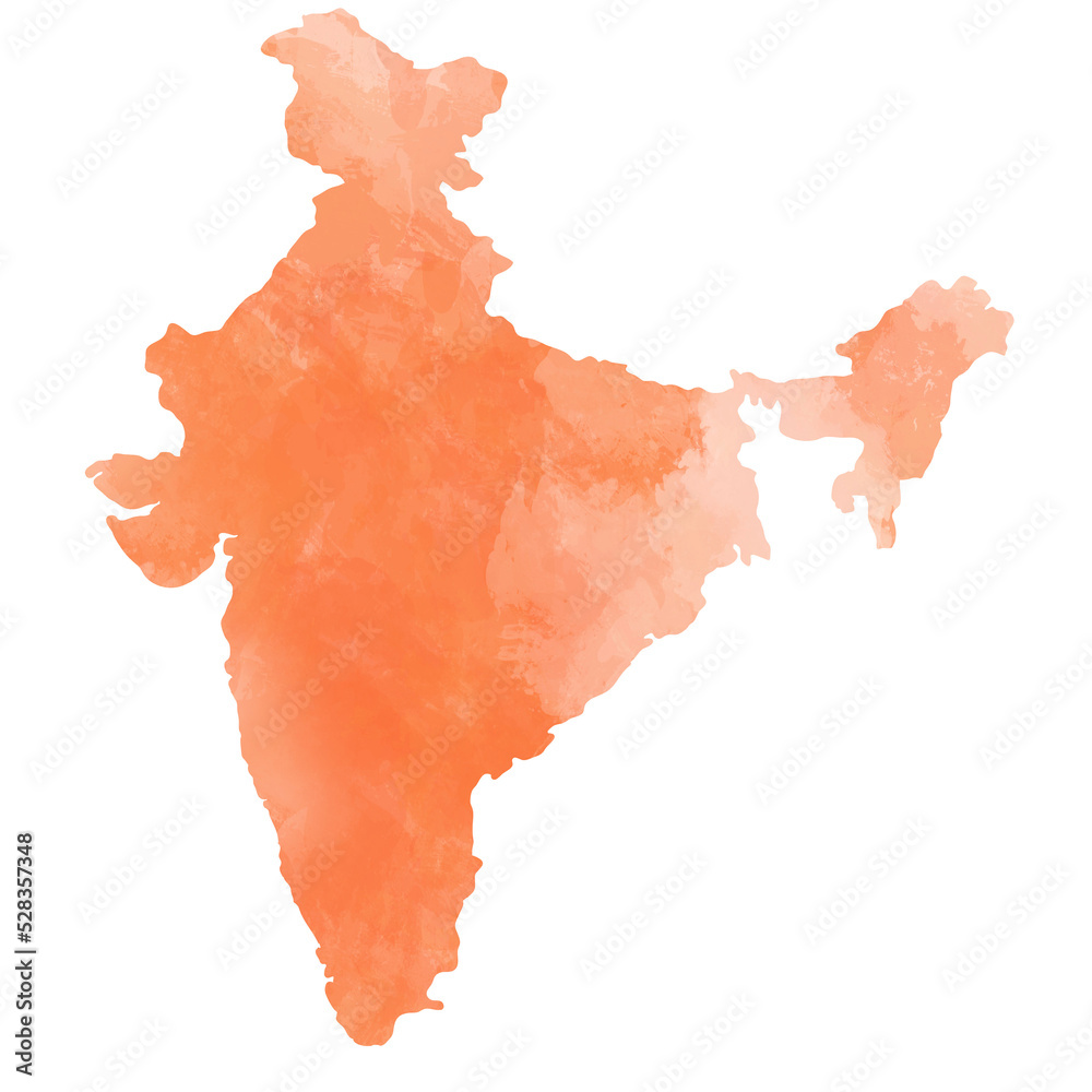 India map water color illustration styles isolated on white background ...