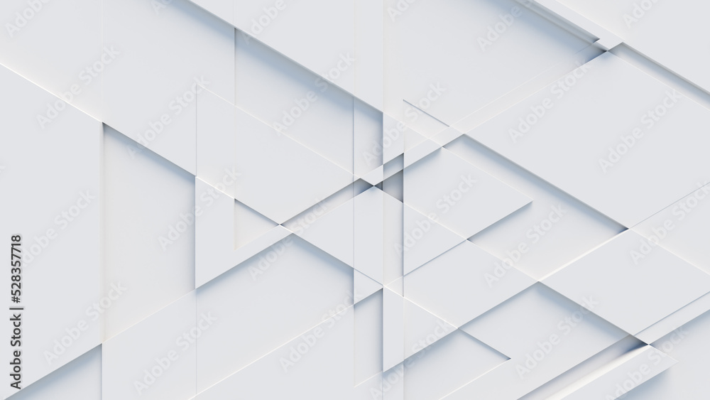 White, Tech Background with a Geometric 3D Structure. Clean, Minimal ...