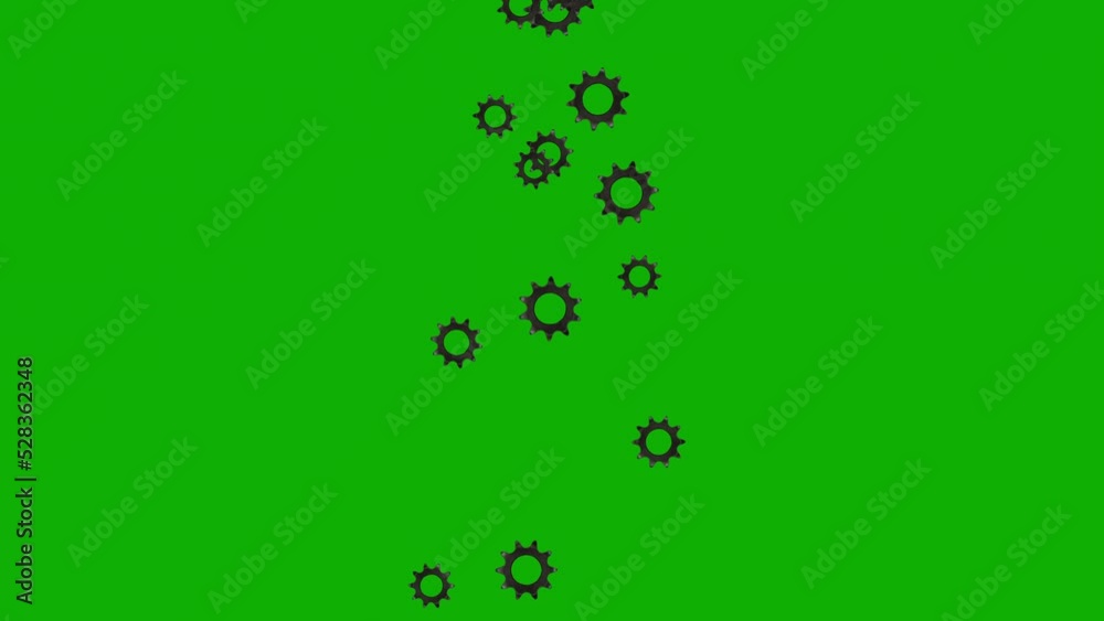 Falling gears motion graphics with green screen background Stock Video ...