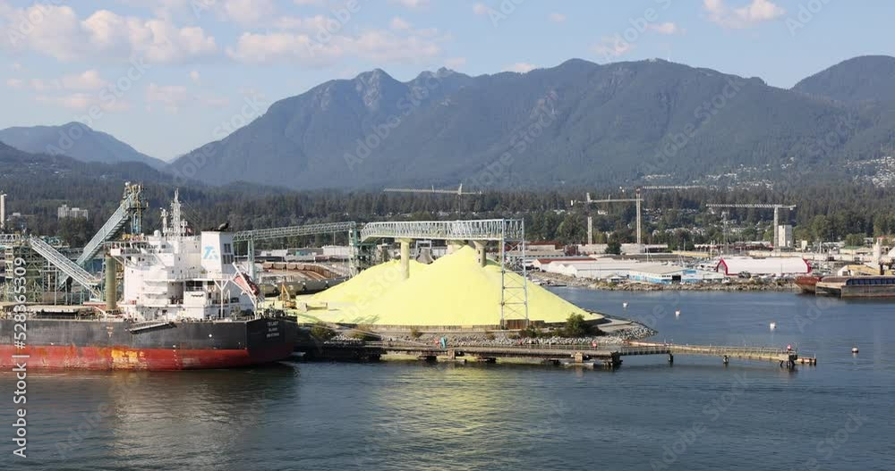 Vancouver Canada cargo bulk ship industrial. The Port of Vancouver is ...