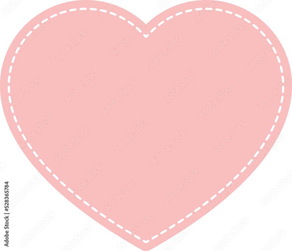 Blank cute pastel pink heart shape icon. Flat design illustration ...