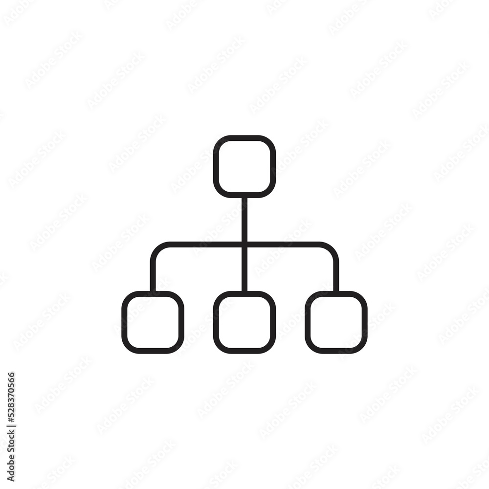 eps10 black vector hierarchy line icon isolated on white background ...