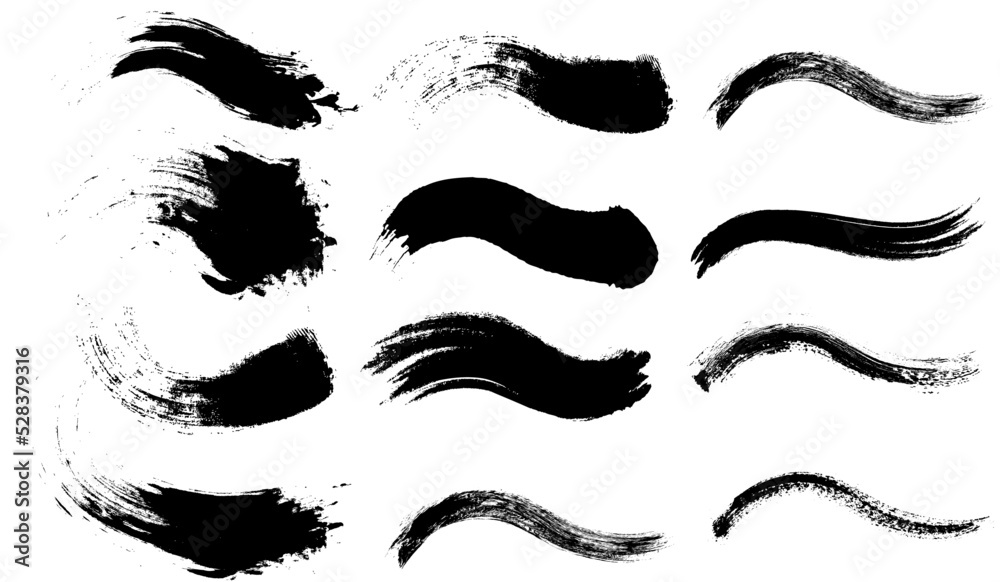 Brush strokes paint - Vector paintbrush set. Black vector brush strokes ...