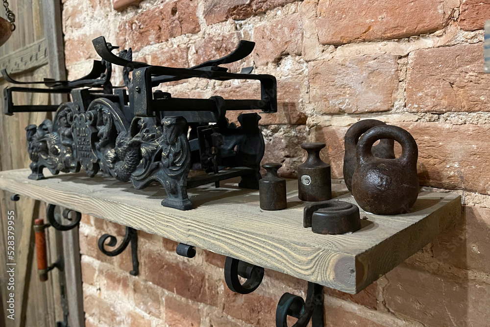 Old Vintage Scales, Weight Measurement Details. Old Fashioned Weighing ...