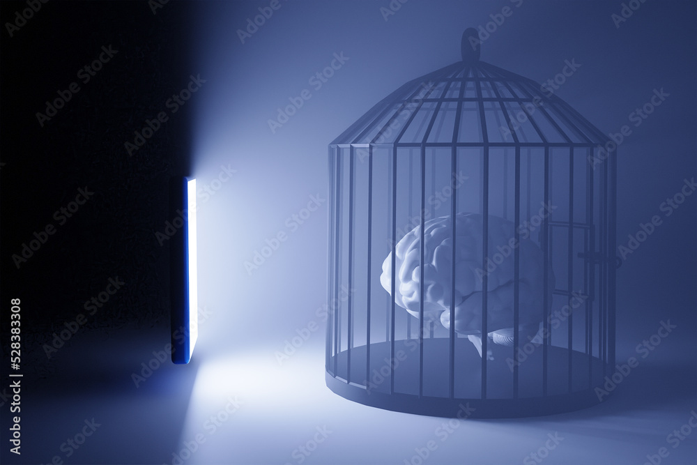 Brain Cage Phone addiction, overusing of smartphones at the adverse ...