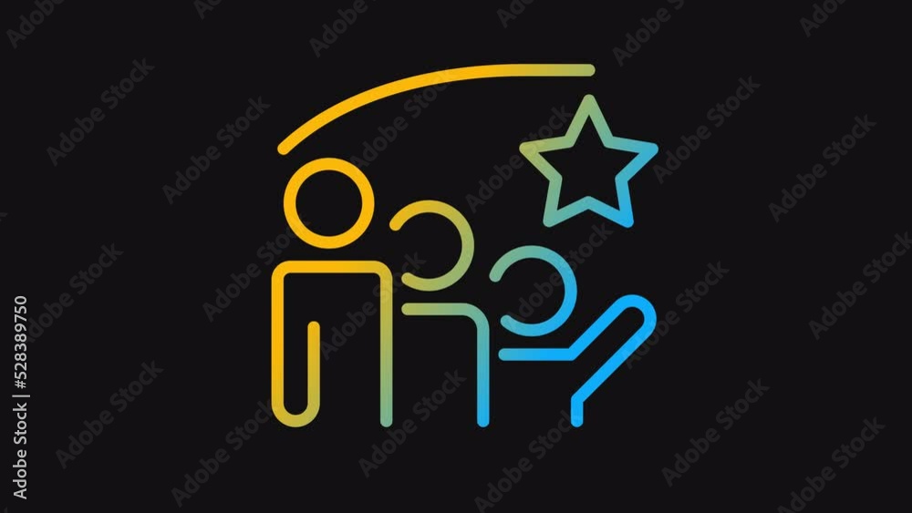 Animated passion dark gradient icon. Fulfilling dreams together. Making ... Animated passion dark gradient icon. Fulfilling dreams together. Making ...