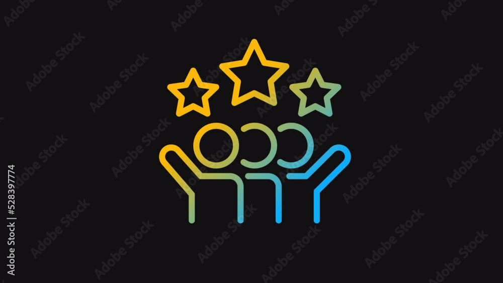 Animated talents dark gradient icon. Best workers. High performers ...