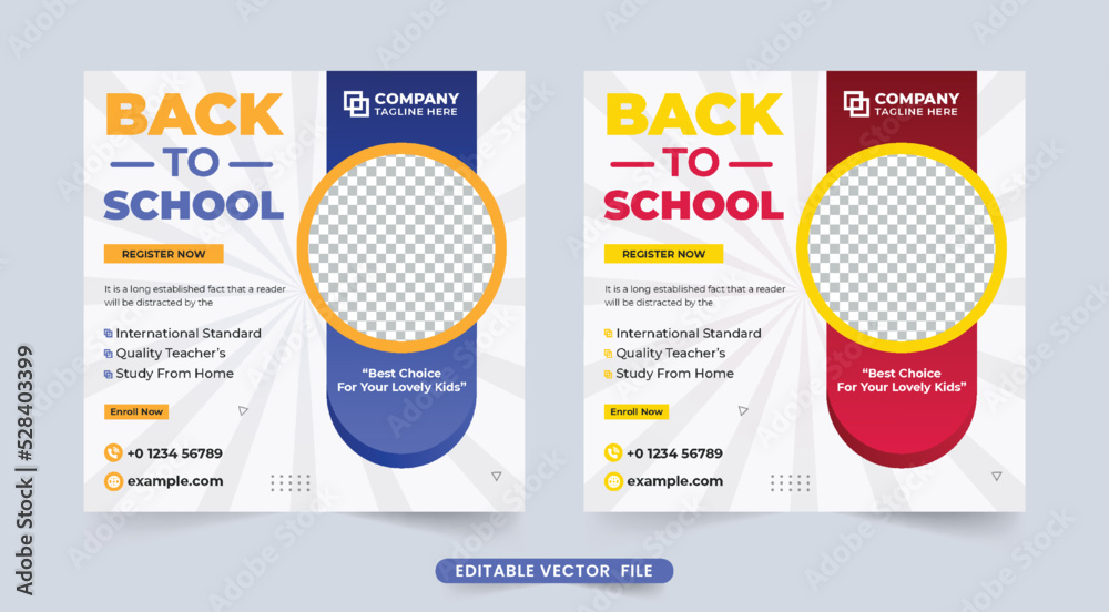 College admission and study purpose social media post design. Academic ...