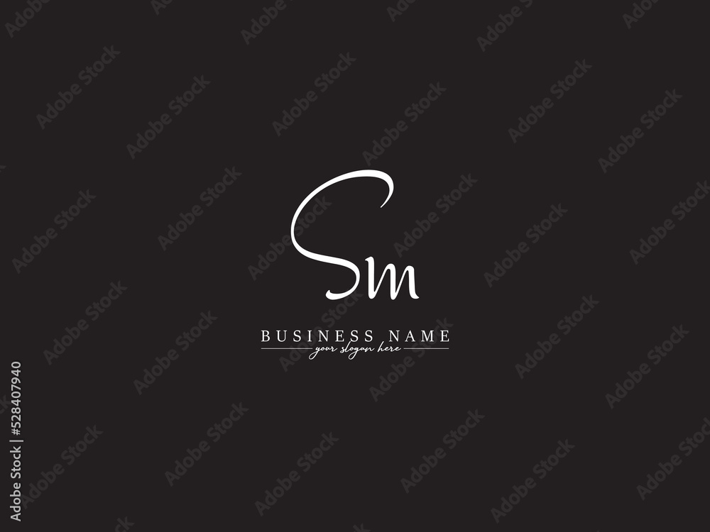 Signature SM Logo icon, Classic Sm ms Logo Letter Vector Image Design ...