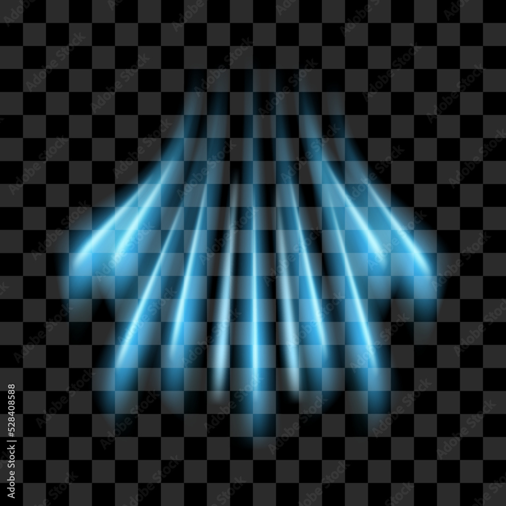 Fresh air flow from the conditioner. Sparkling light effect with blue ...