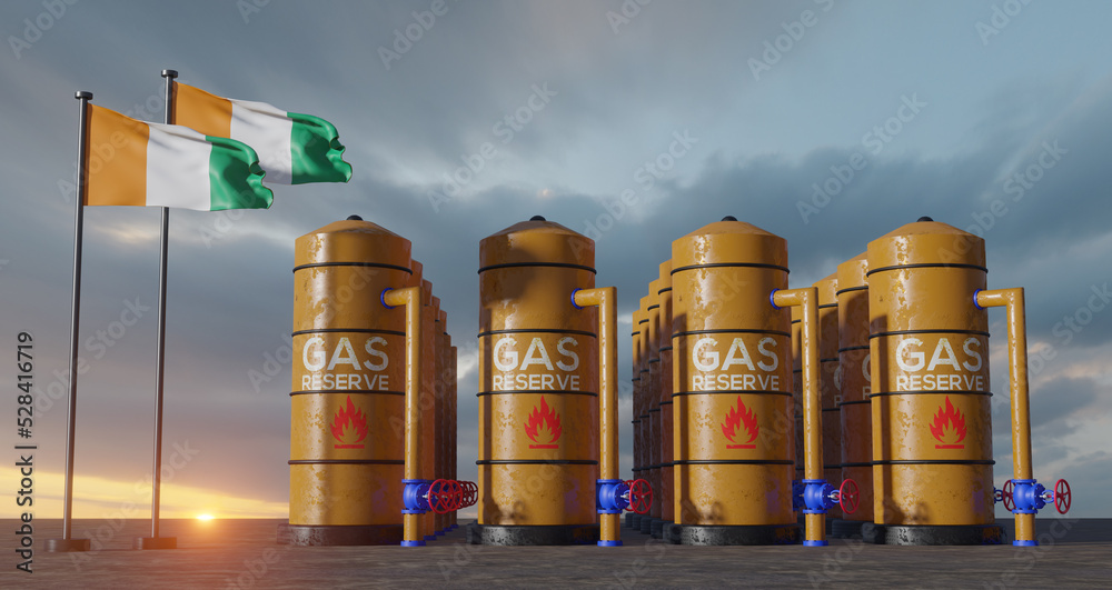 Ivory Coast gas reserve, Ivory Coast Gas storage reservoir, Natural gas ...