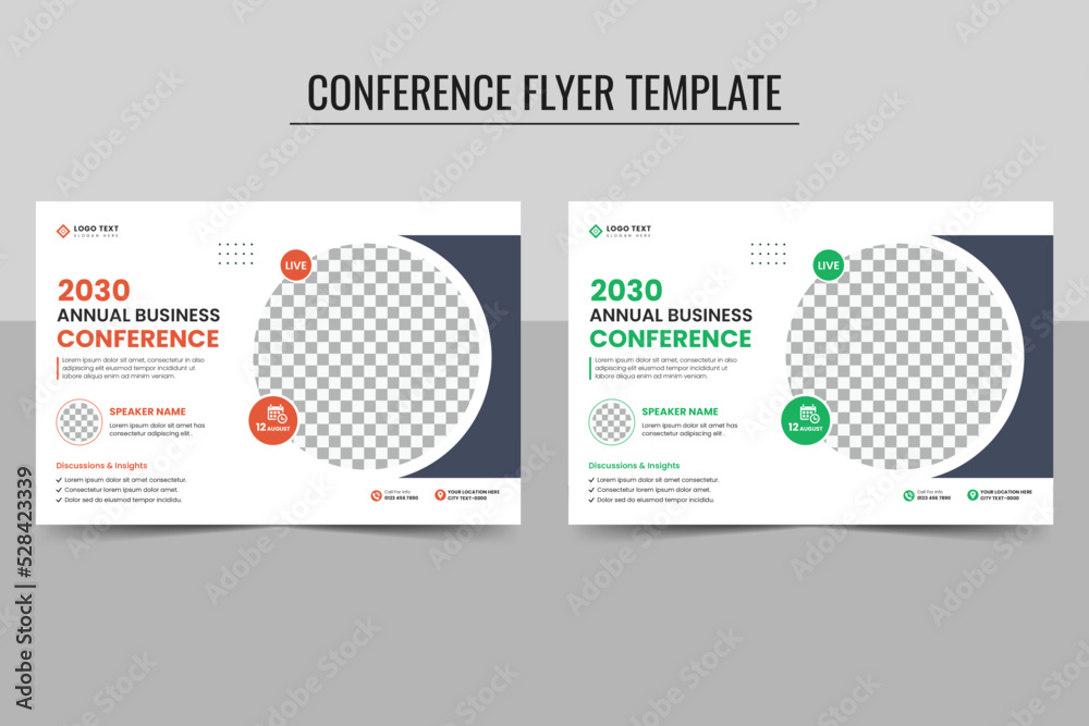 Modern Horizontal corporate business conference flyer template design ...