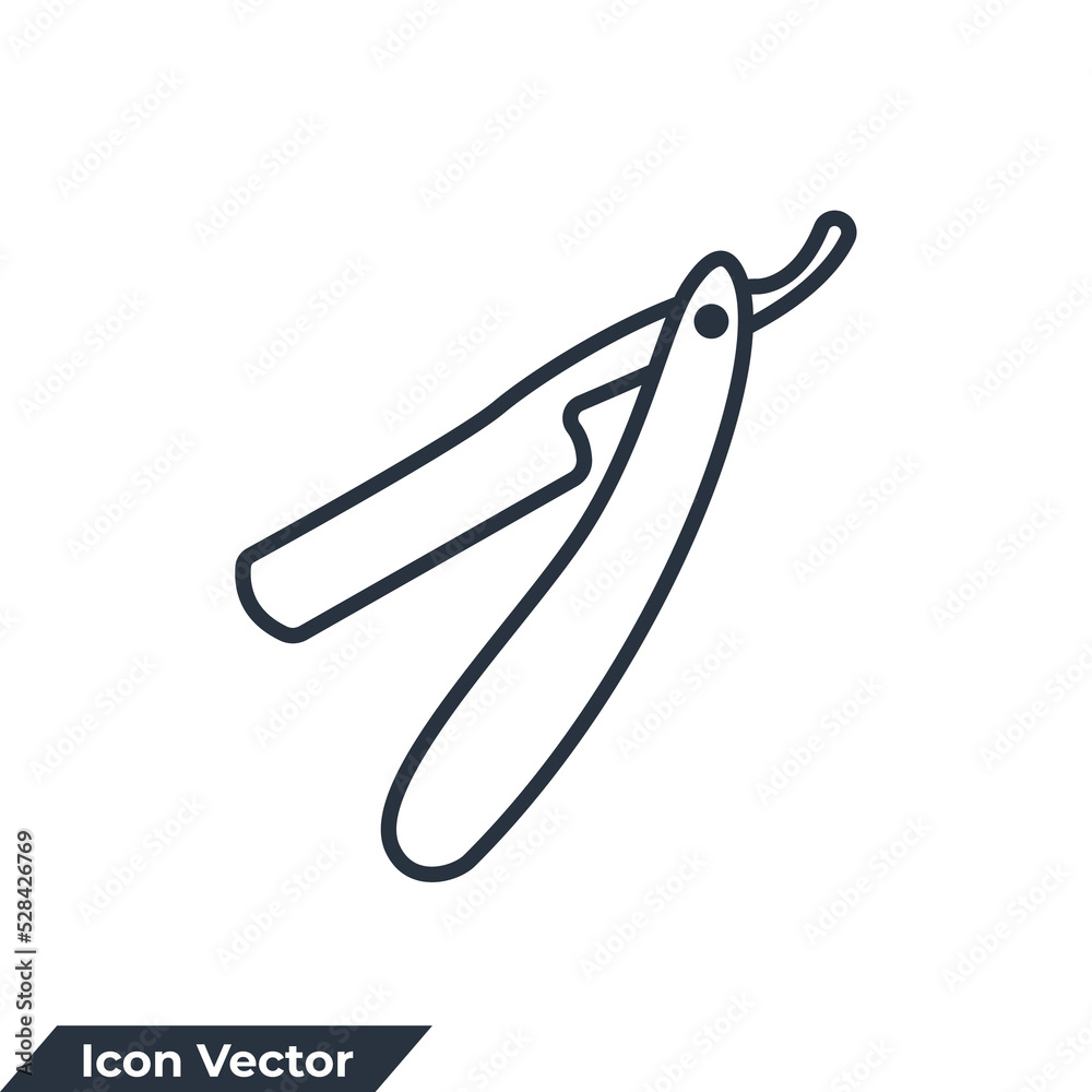 straight razor icon logo vector illustration. straight razor symbol ...