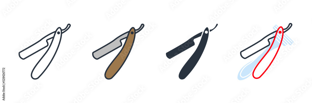 straight razor icon logo vector illustration. straight razor symbol ...