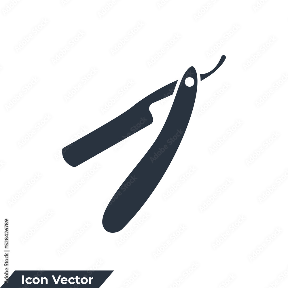 straight razor icon logo vector illustration. straight razor symbol ...