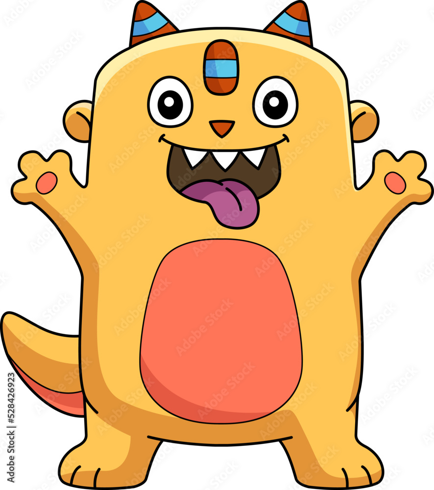 Silly Monster Cartoon Colored Clipart Illustration Stock Vector | Adobe ...