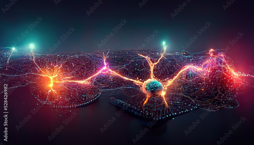 Artificial Brain Cells Transmitting Brain Waves Searching And Detecting Errors Neural Brain