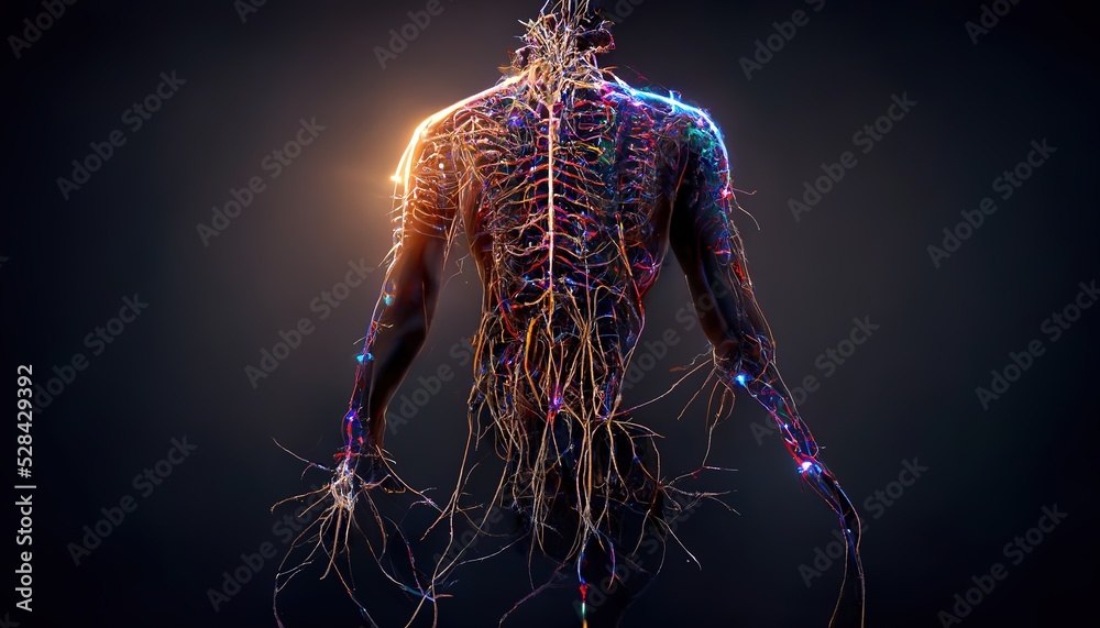 Ai Generated Human Body Visualizing Nervous System Glowing Energy ... Ai Generated Human Body Visualizing Nervous System Glowing Energy ...