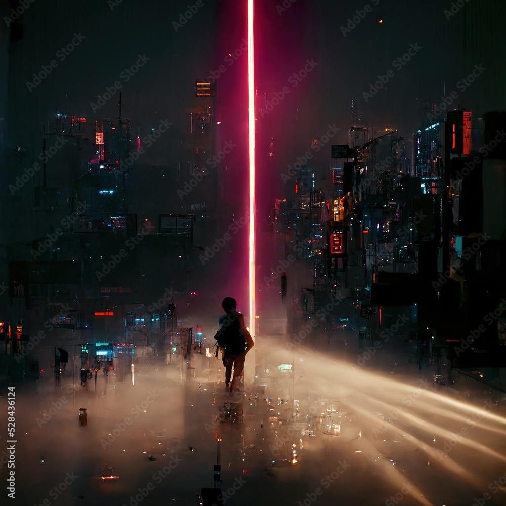 Digital Glowing Particles Background Flashing In The Dark Creating ...