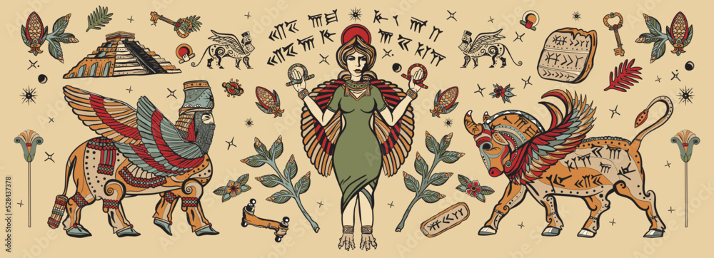 Old school tattoo collection. Ancient Sumerian Civilization ...